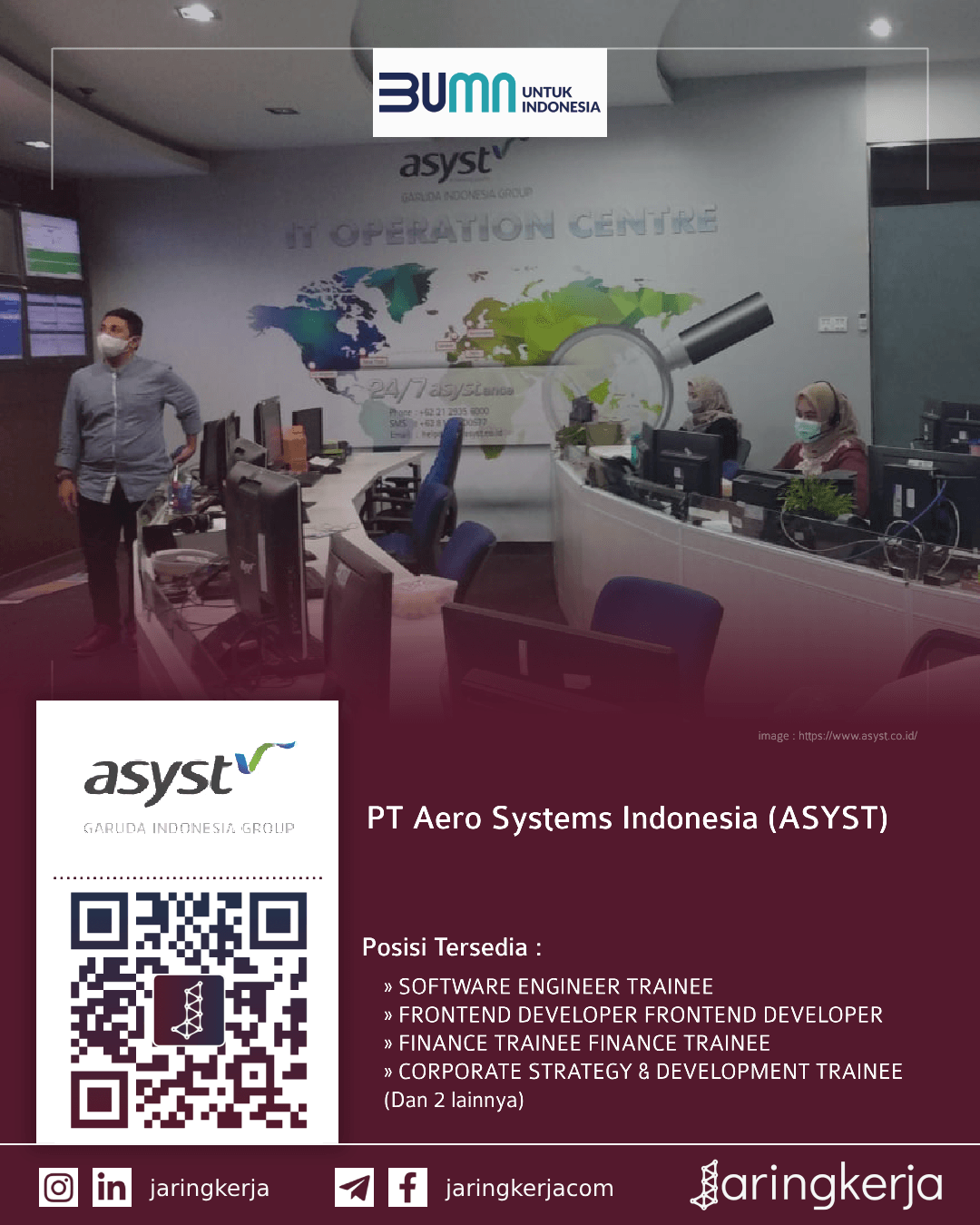 Lowongan PT Aero Systems Indonesia (ASYST) - Jaringkerja